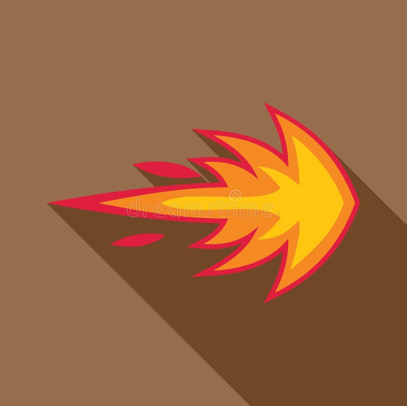 Cartoon Fireball Flying through the Air with a Long Shadow Stock ...