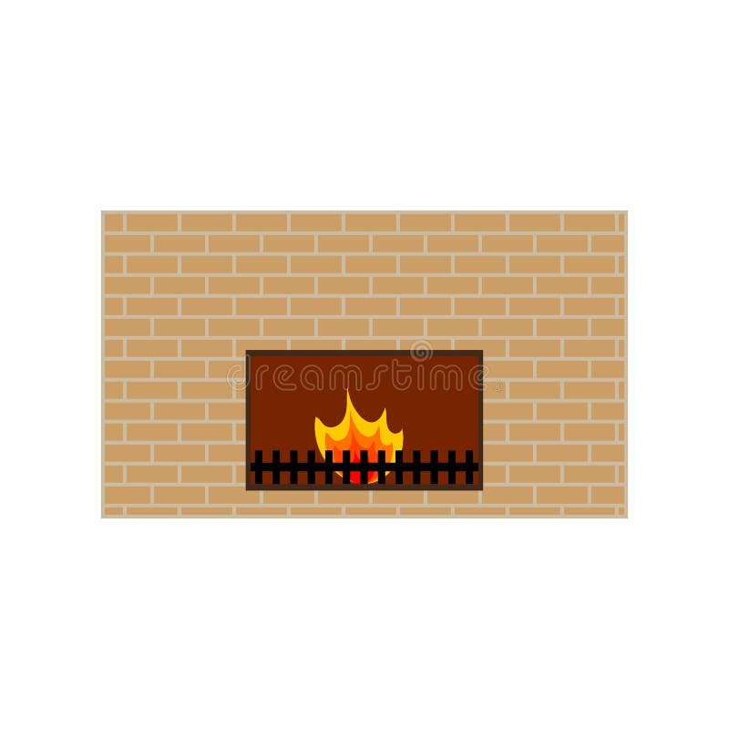 Cartoon Fireplace Icon. Vector Illustration. Stock Image Stock Vector ...