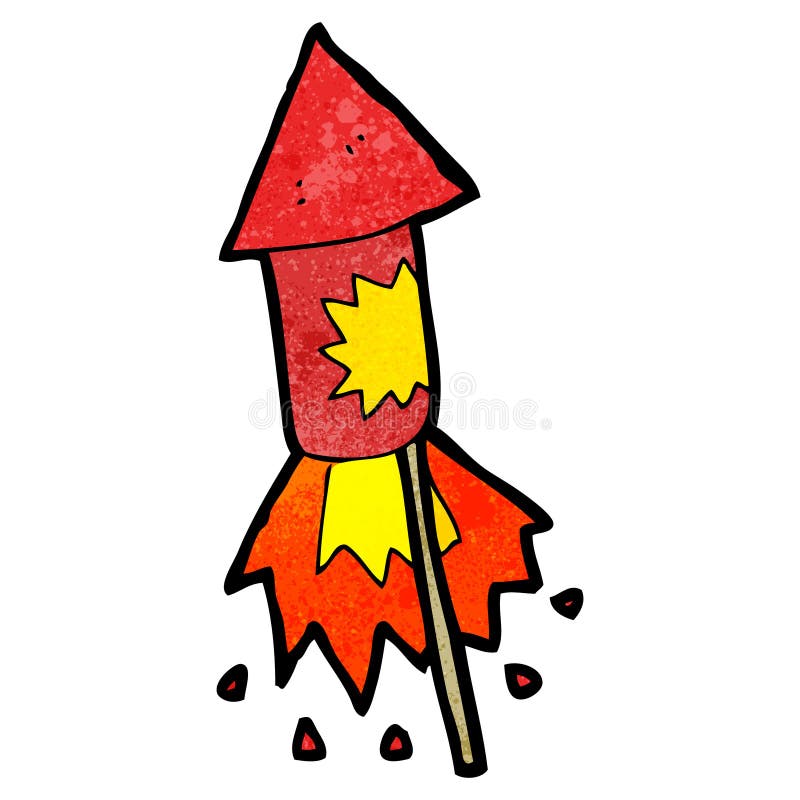 Cartoon firework rocket stock illustration. Illustration of drawn ...