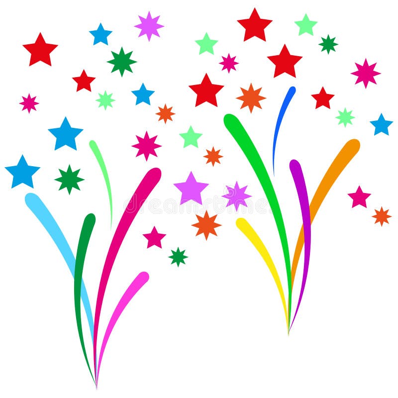 Cartoon Fireworks. Clipart Image. Vector Illustration. Stock Image ...