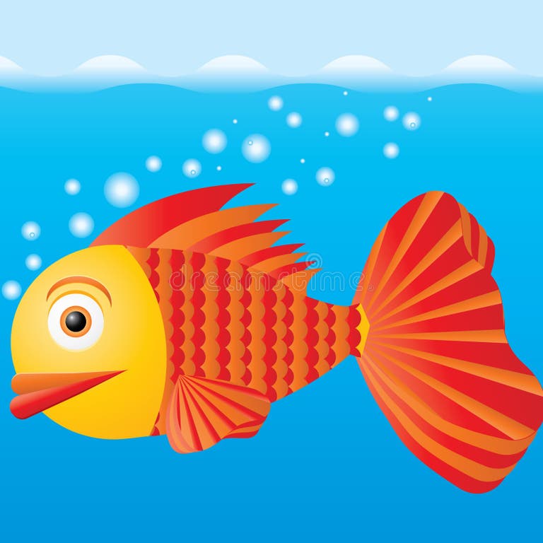 Goldfish Cartoon Character Fishing Stock Illustrations – 736 Goldfish ...