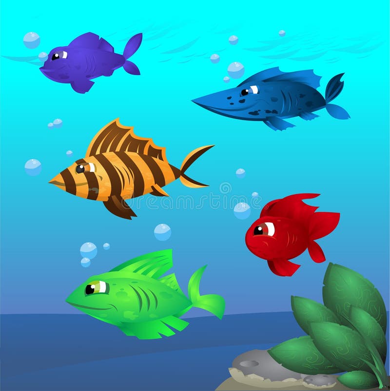 Cartoon Fish Five Stock Illustrations – 510 Cartoon Fish Five Stock ...