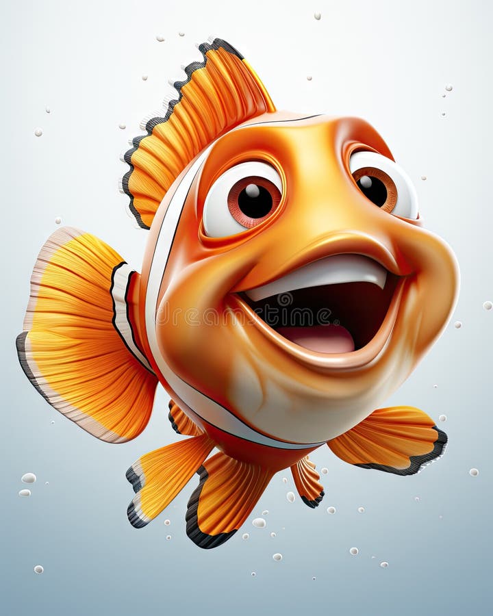 A Cartoon Fish with a Big Smile on Its Face and Eyes. Generative Ai ...