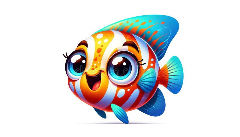 A Cartoon Fish with a Big Smile on it S Face Stock Photo - Illustration ...