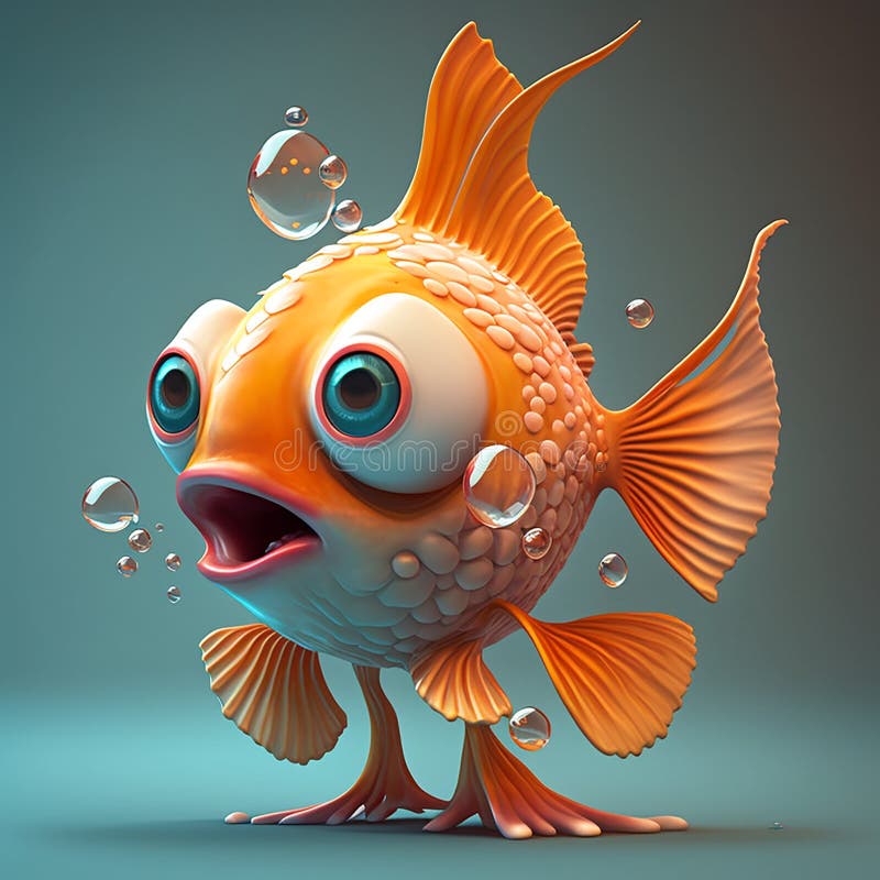 Cartoon Fish character stock illustration. Illustration of aquarium ...