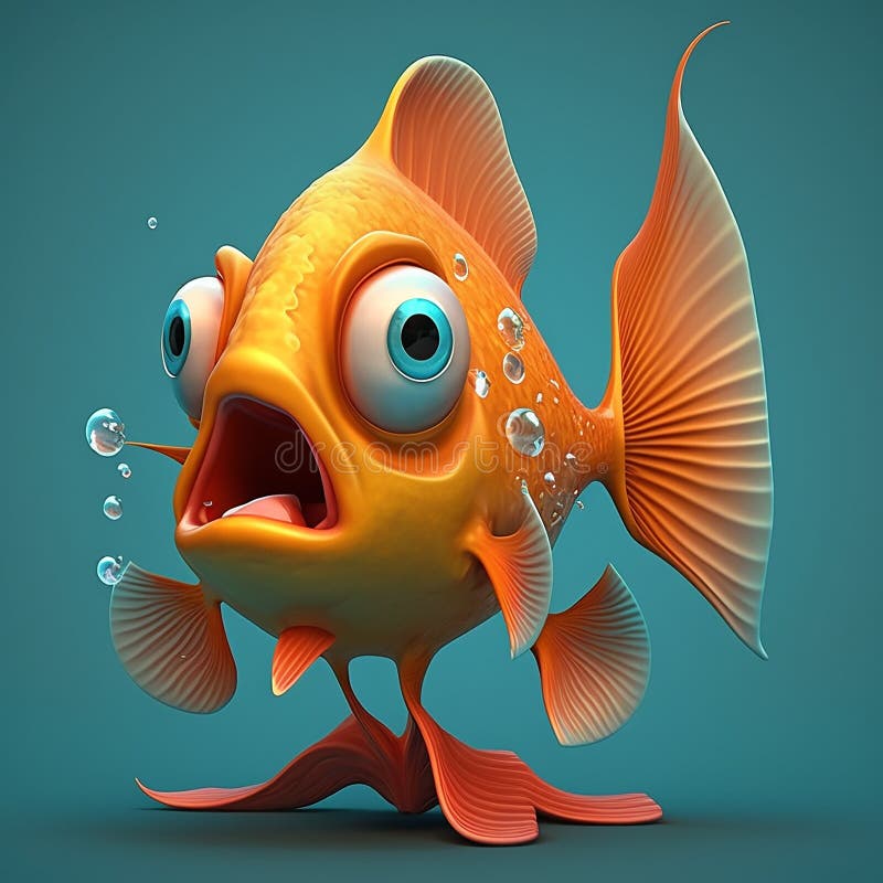 Cartoon Fish character stock illustration. Illustration of bright ...