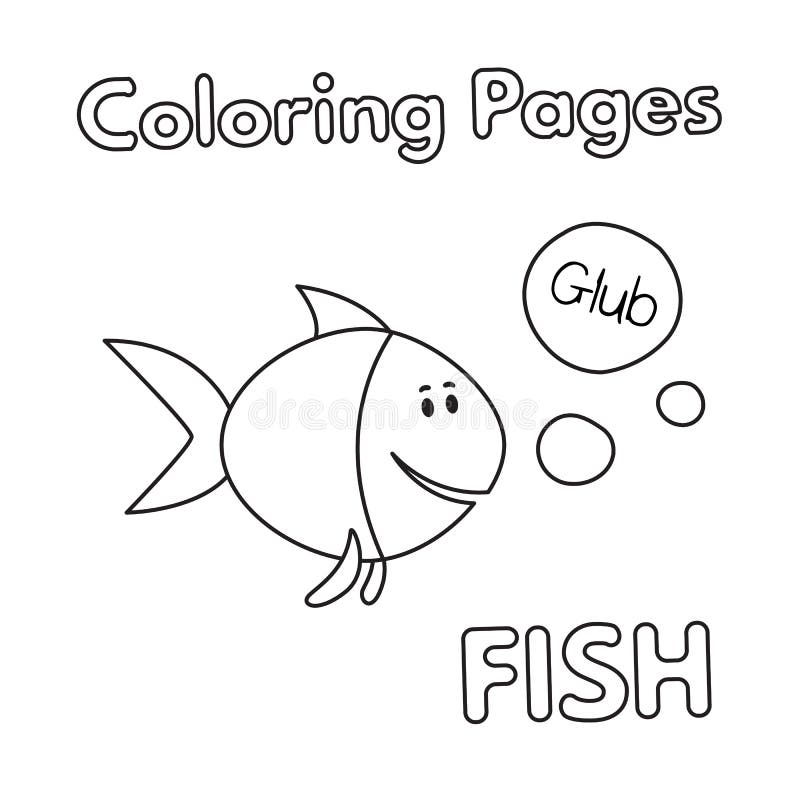 Cartoon Fish Flashcard for Children Stock Vector - Illustration of cute ...