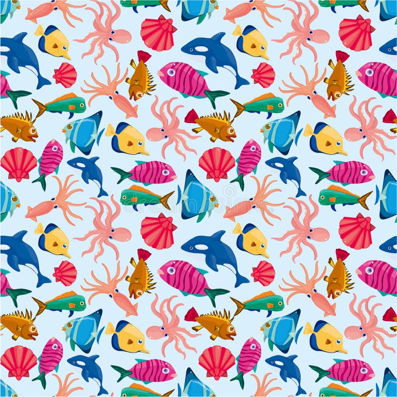 Cartoon Fish Seamless Pattern Picture. Image: 21059146
