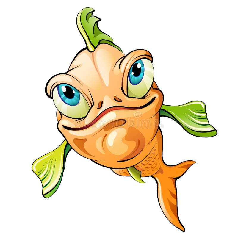 Cartoon fish smiling stock vector. Illustration of orange - 32611985