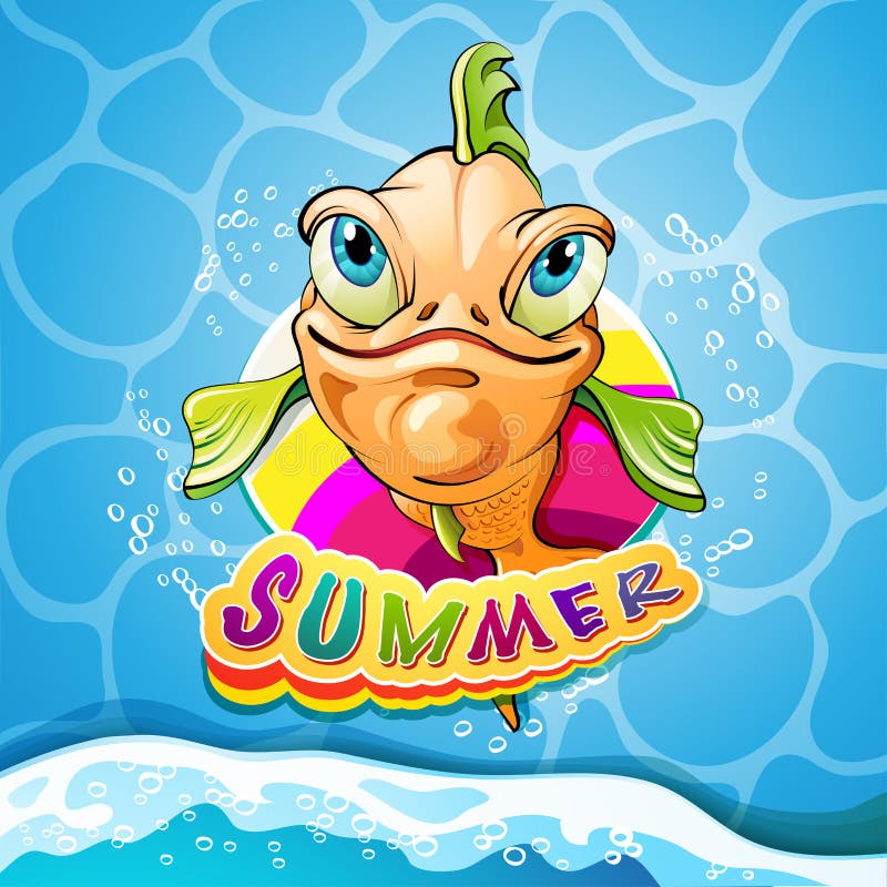 Cartoon fish smiling stock vector. Illustration of summer - 32612062