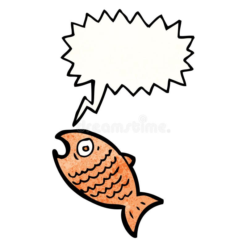 Cartoon Fish with Speech Bubble Stock Vector - Illustration of ...