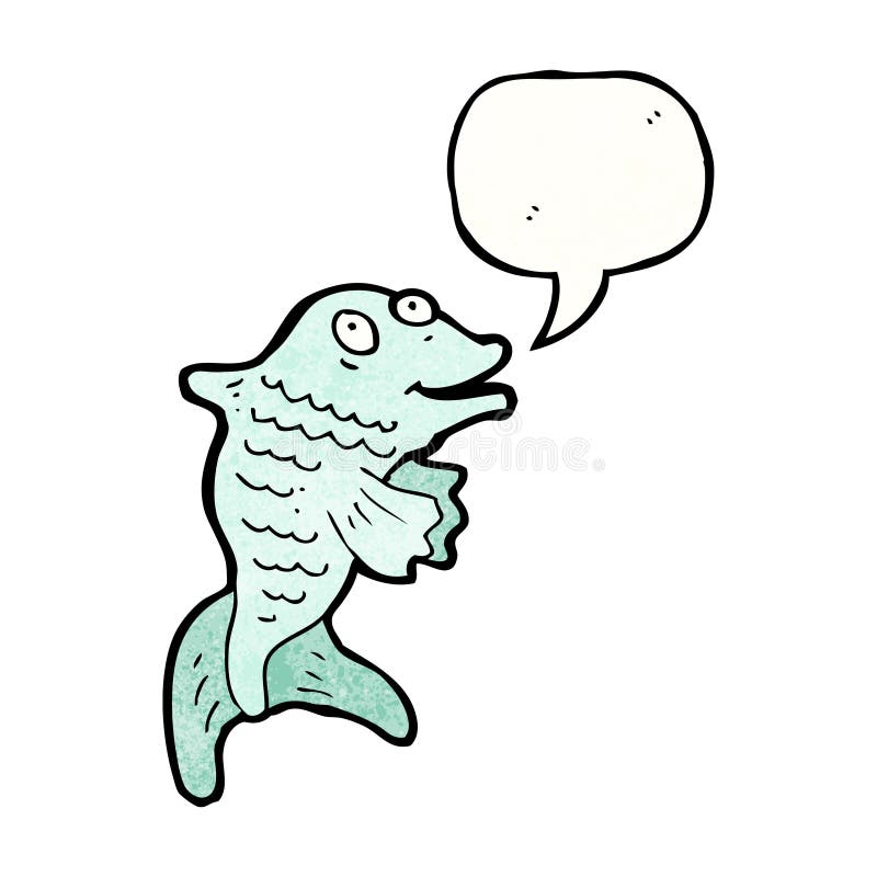 Cartoon Fish with Speech Bubble Stock Vector - Illustration of drawn ...