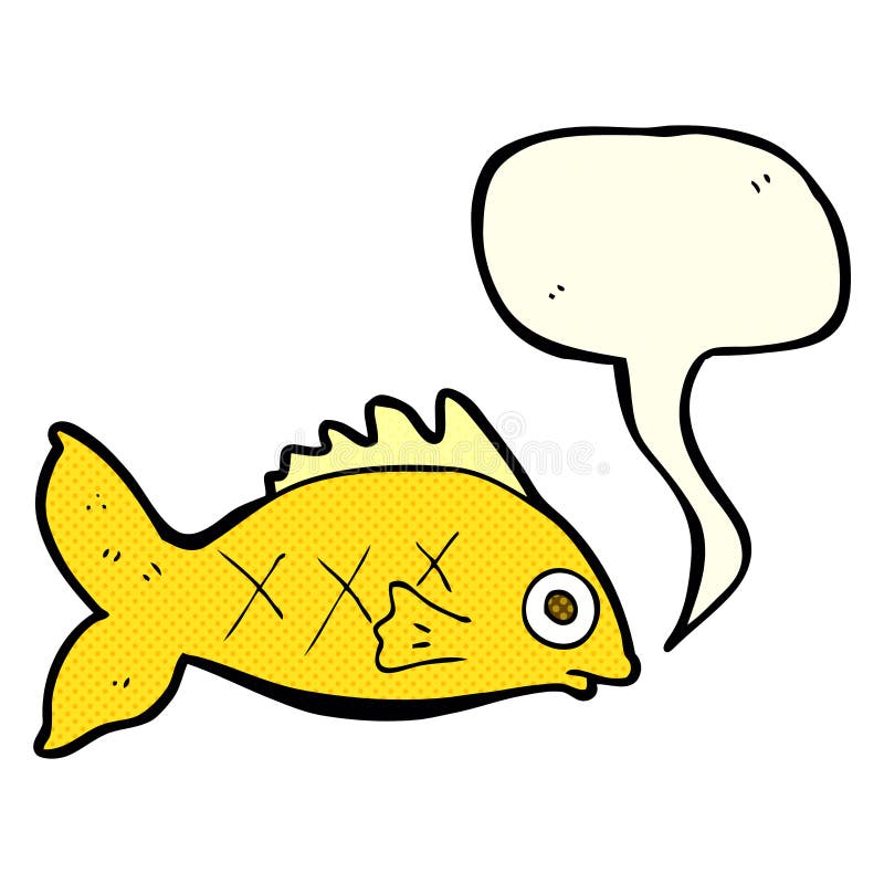 Cartoon Fish with Speech Bubble Stock Illustration - Illustration of ...