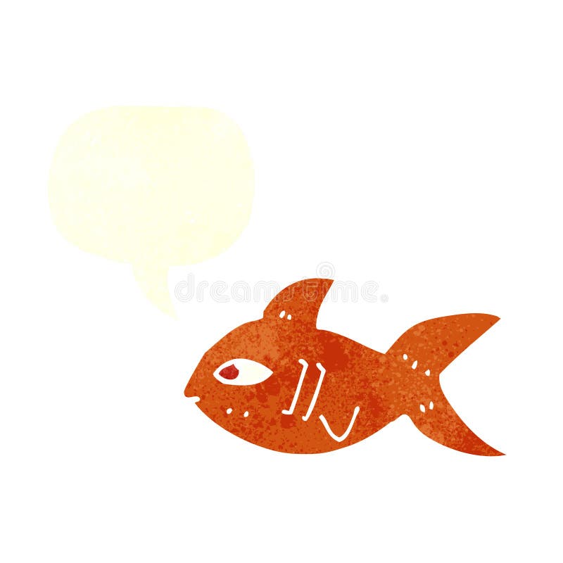 Cartoon Fish with Speech Bubble Stock Illustration - Illustration of ...
