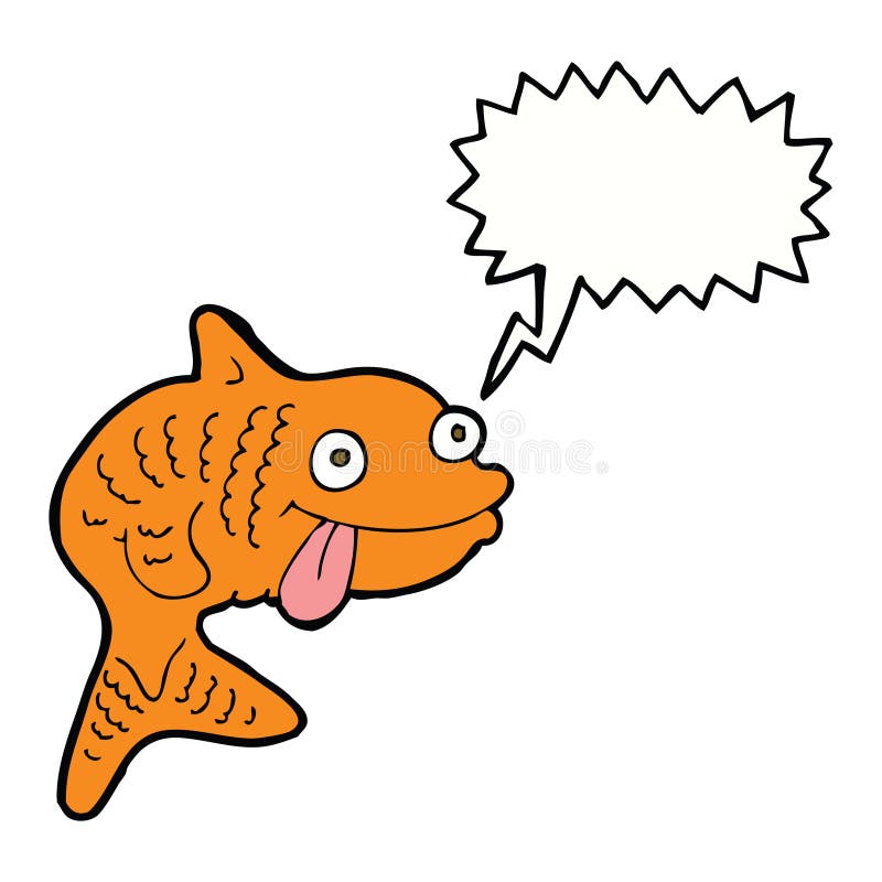 Cartoon Fish with Speech Bubble Stock Illustration - Illustration of ...