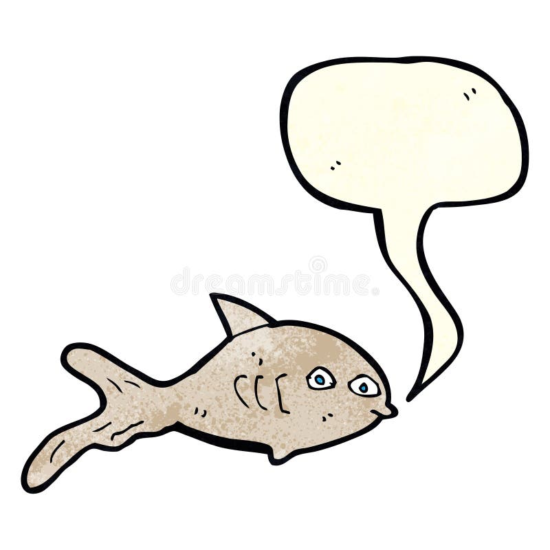 Cartoon Fish with Speech Bubble Stock Illustration - Illustration of ...