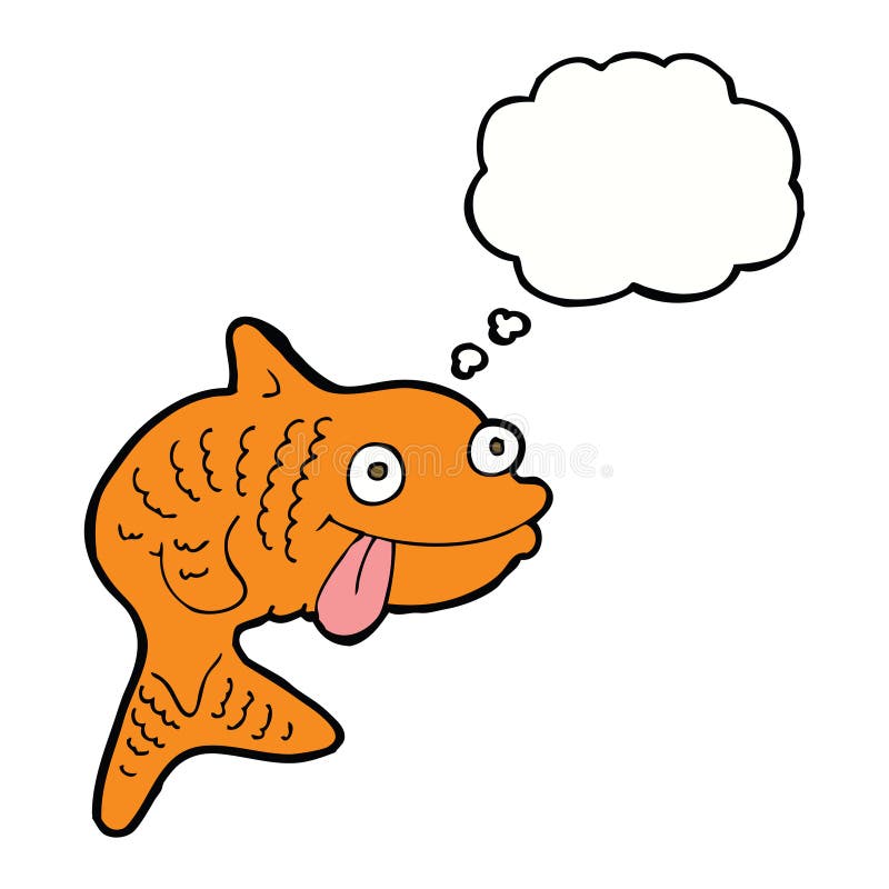 Cartoon Fish with Thought Bubble Stock Illustration - Illustration of ...