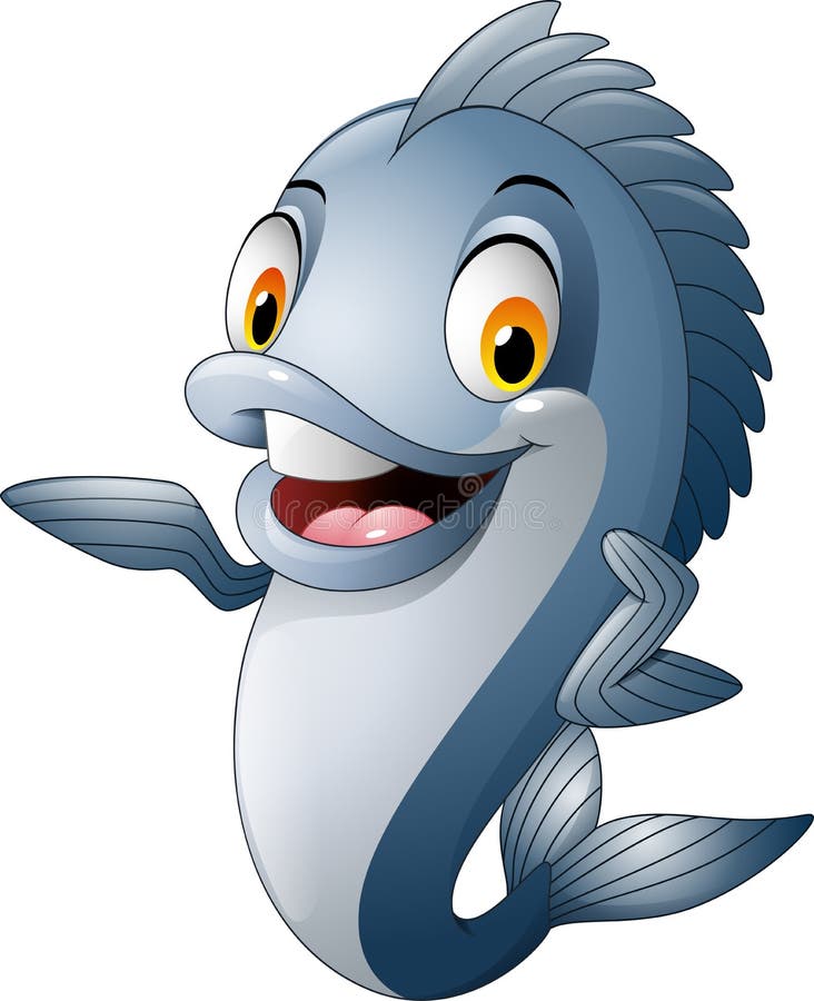 Cartoon fish waving stock vector. Illustration of fauna - 78540463