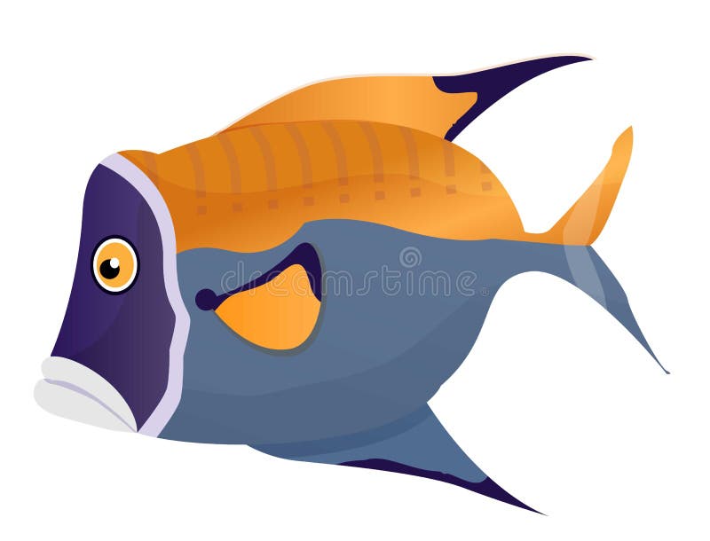 Cartoon fish on white stock vector. Illustration of cute - 229633145