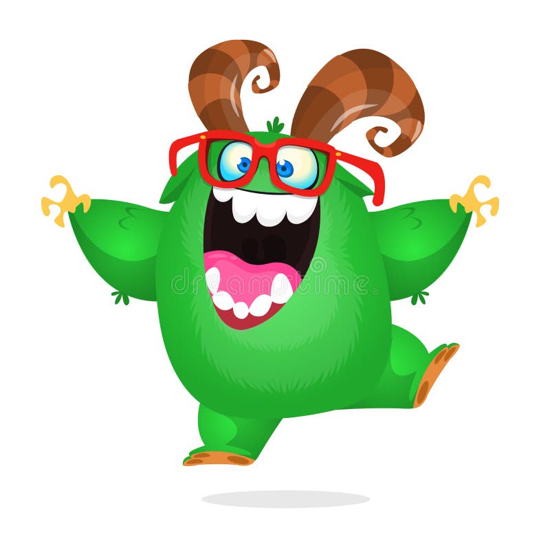 Cartoon Fiunny Dancing Monster Illustration Stock Vector - Illustration ...