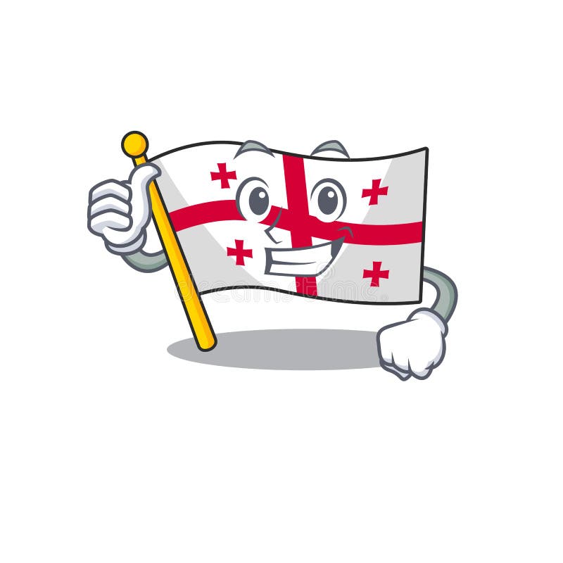 Cartoon of Flag Georgia Making Thumbs Up Gesture Stock Vector ...