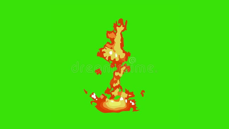 Cartoon Bonfire Flame Animation on Green Screen Stock Video - Video of ...