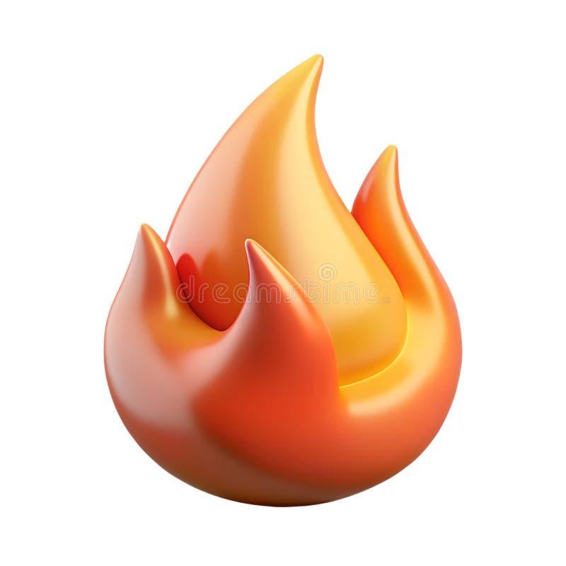 Cartoon flame/fire icon stock photo. Illustration of stylized - 351639152