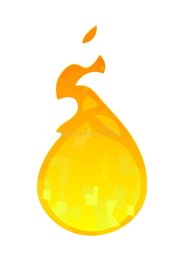 Cartoon Flame Icon Isolated on White Background Stock Vector ...