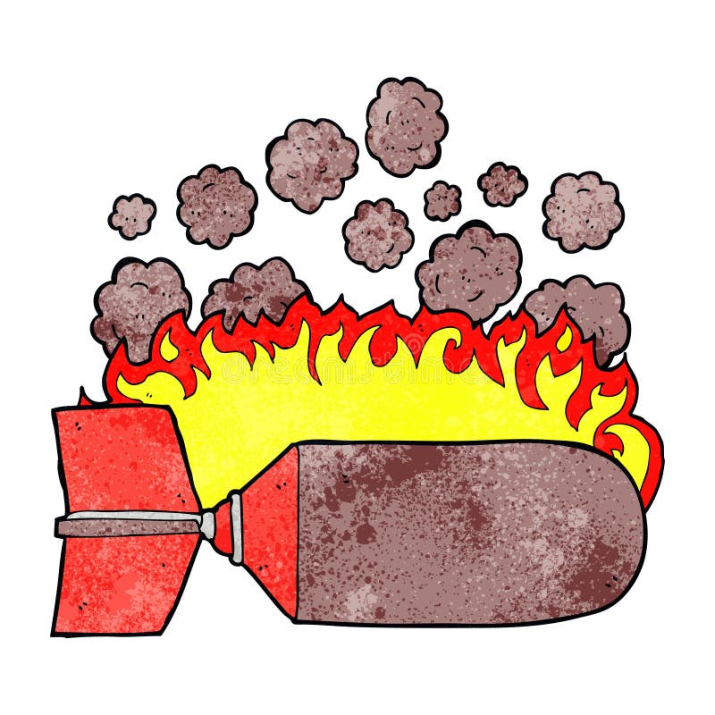 Cartoon flaming bomb stock illustration. Illustration of hand - 52969047
