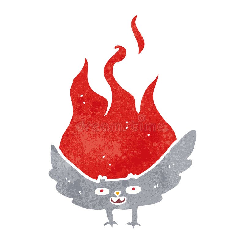 Cartoon Flaming Halloween Bat Stock Illustration - Illustration of ...