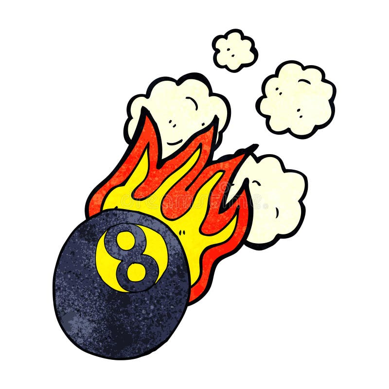 Cartoon flaming pool ball stock illustration. Illustration of artwork ...