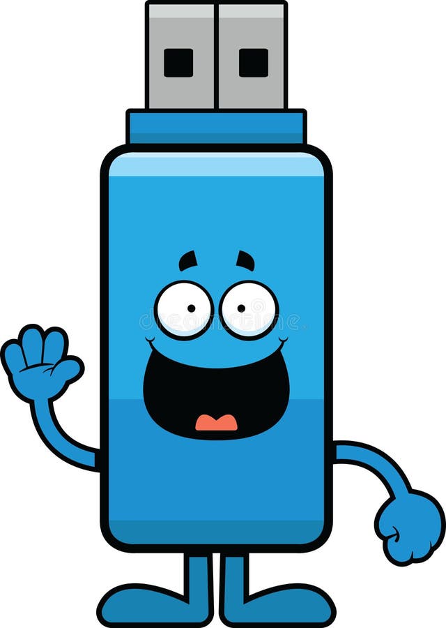 Cartoon Flash Drive Happy stock vector. Illustration of character ...