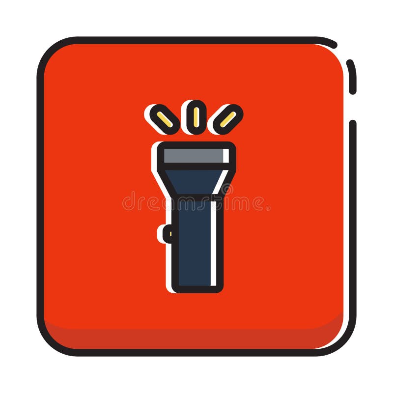 Cartoon flashlight stock vector. Illustration of flat - 259038990