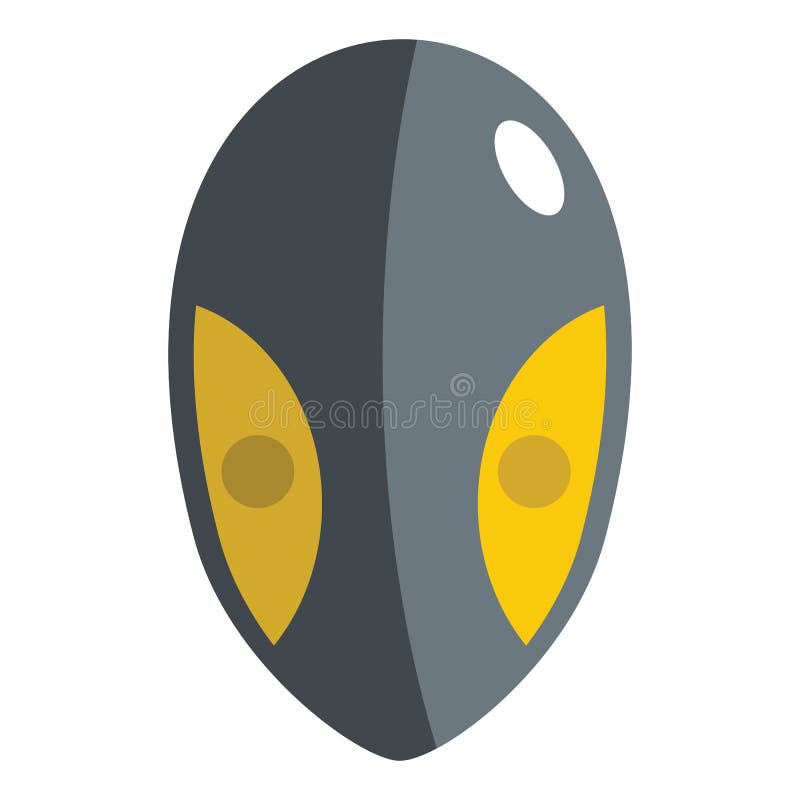 Cartoon Flat Alien Head Isolated on White Background Stock Vector ...
