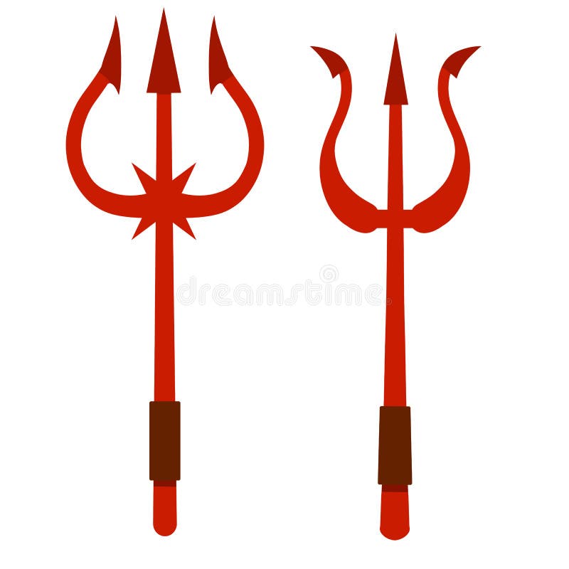 Devil Trident Isolated. Evil Satan Weapon. Vector Illustration Stock ...