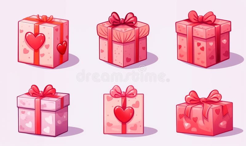 Cartoon Flat Illustrations of Gift Boxes Isolated on Simple Background ...