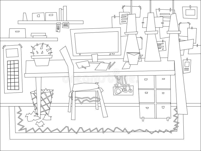 Workplace Coloring Stock Illustrations – 714 Workplace Coloring Stock ...