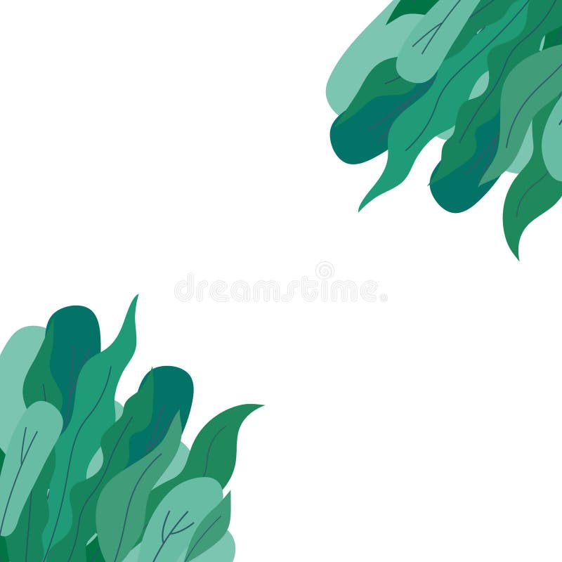 Cartoon flat leaves frame stock vector. Illustration of green - 185647977