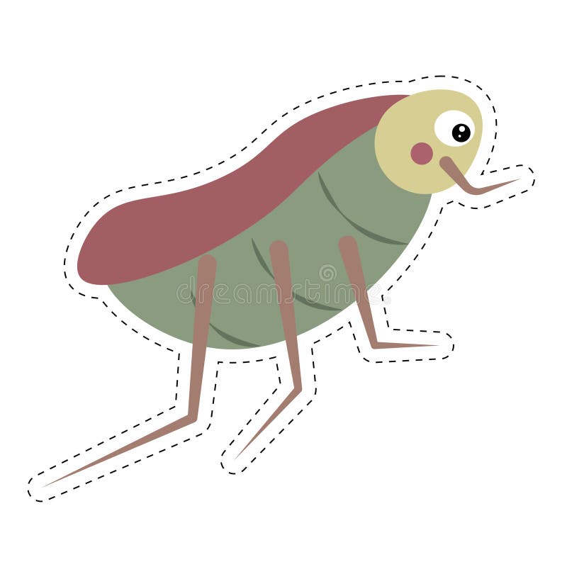 Cartoon Flea with Big Eyes. Vector Stock Vector - Illustration of ...