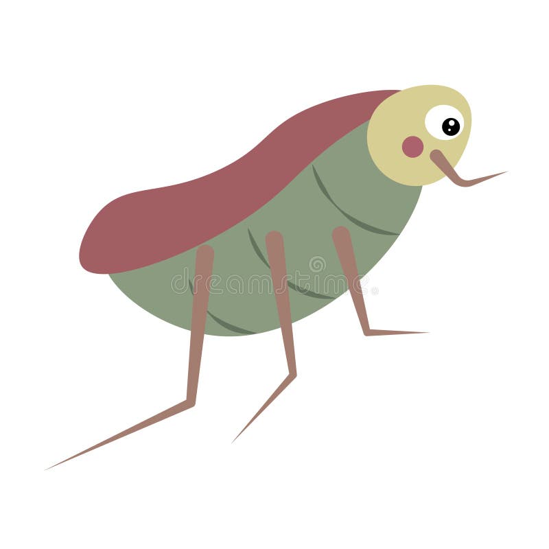 Cartoon Flea with Big Eyes. Vector Stock Vector - Illustration of body ...