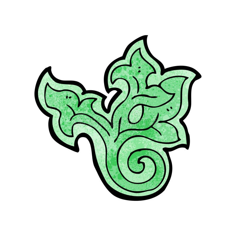 Cartoon Floral Leaf Decorative Element Stock Vector - Illustration of ...