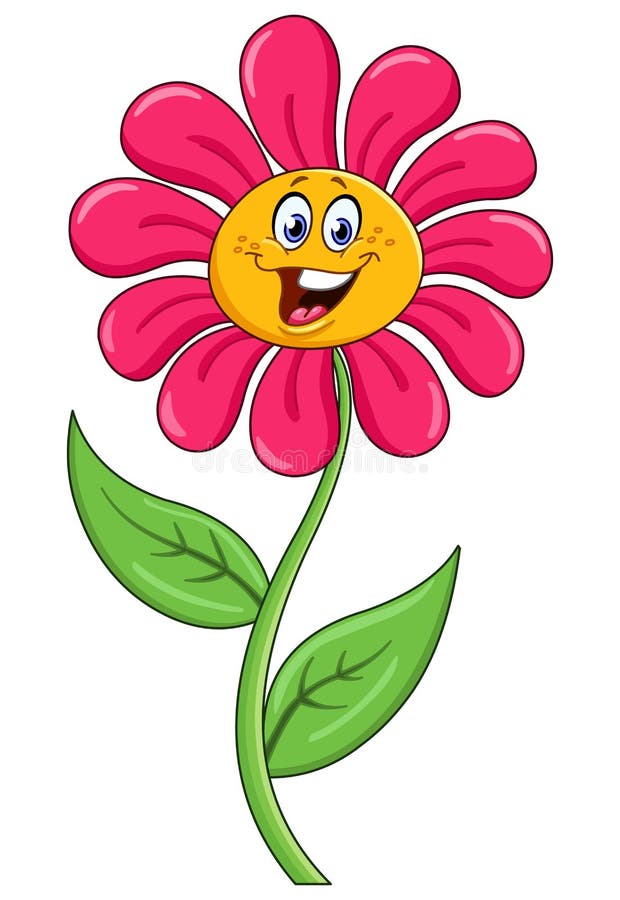 Cartoon flower stock vector. Illustration of mouth, blossom - 19390472