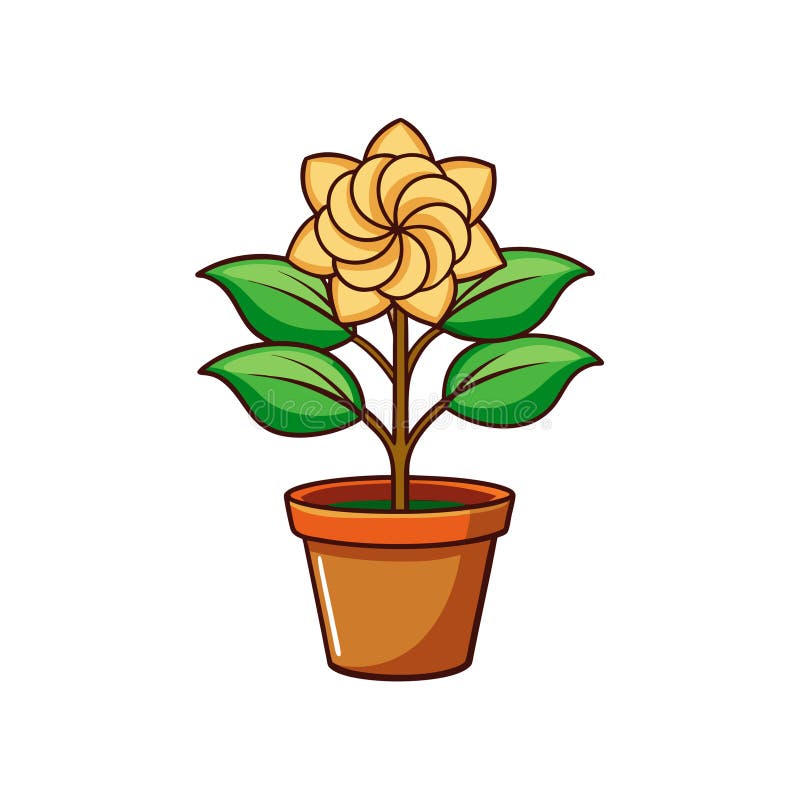 Cartoon Flower in a Pot Illustration Stock Illustration - Illustration ...
