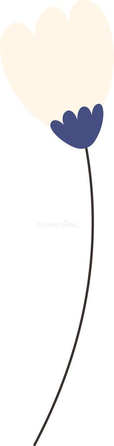 Cartoon Flower on Stem stock vector. Illustration of spring - 306484377