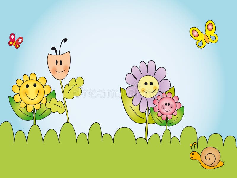 Cartoon flowers stock illustration. Illustration of daisies - 7653970