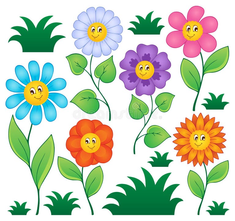 Cartoon flowers collection stock vector. Illustration of beauty - 29201162