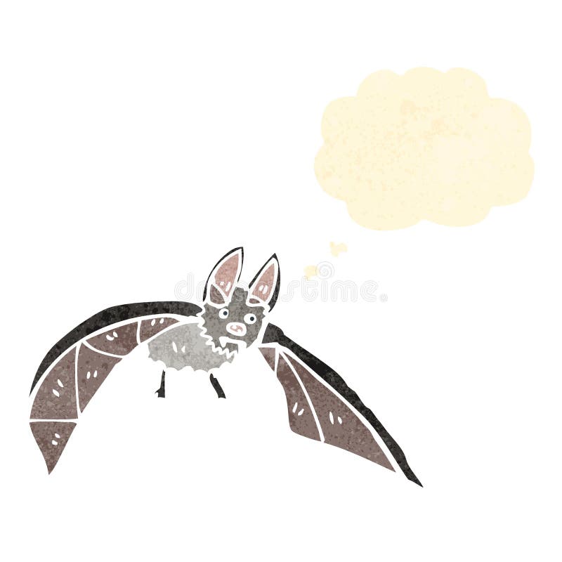 Retro cartoon flying bat stock vector. Illustration of artwork - 37595371