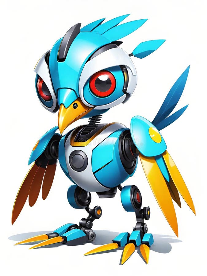 Cartoon of a Flying Bird with Wings Stock Illustration - Illustration ...