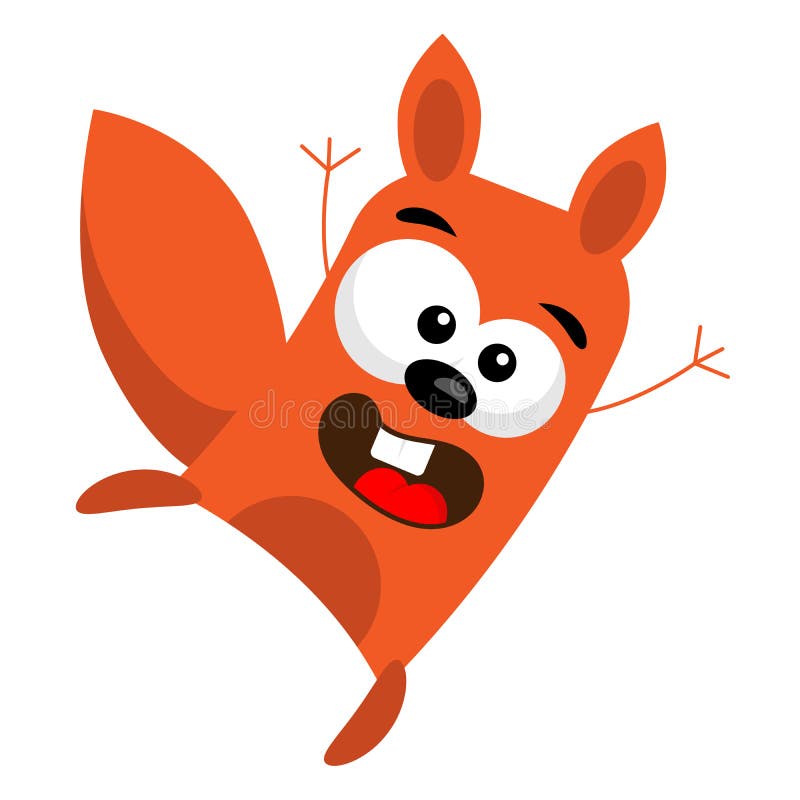 Cartoon Flying Funny Squirrel.vector Illustration. on White Background ...