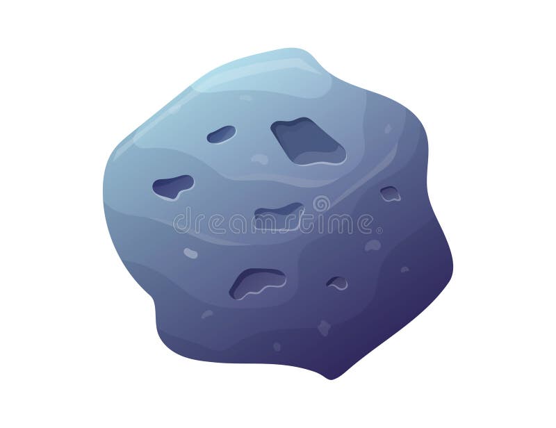 Cartoon Flying Space Asteroid with Craters and Bumps. Vector Isolated ...